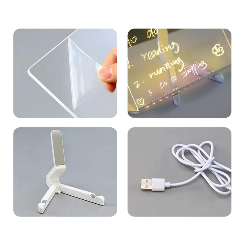 Acrylic Dry Erase White Board 12” x 8” Clear Desktop Whiteboard